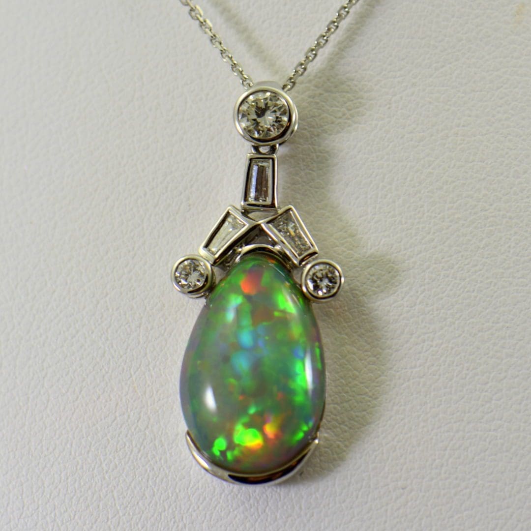 Simple Bezel Set Opal Pendant with Stunning Australian Crystal Opal