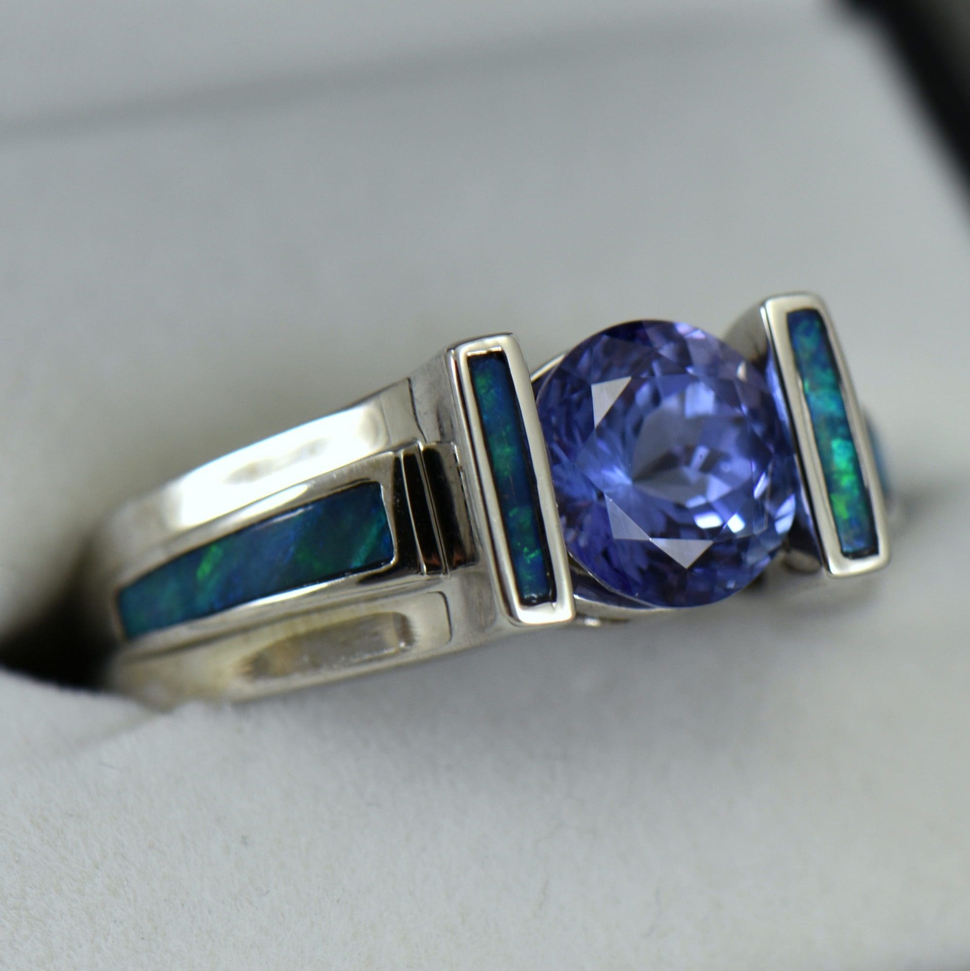Custom Ring with Tanzanite & Opal Inlay | Exquisite Jewelry for Every ...