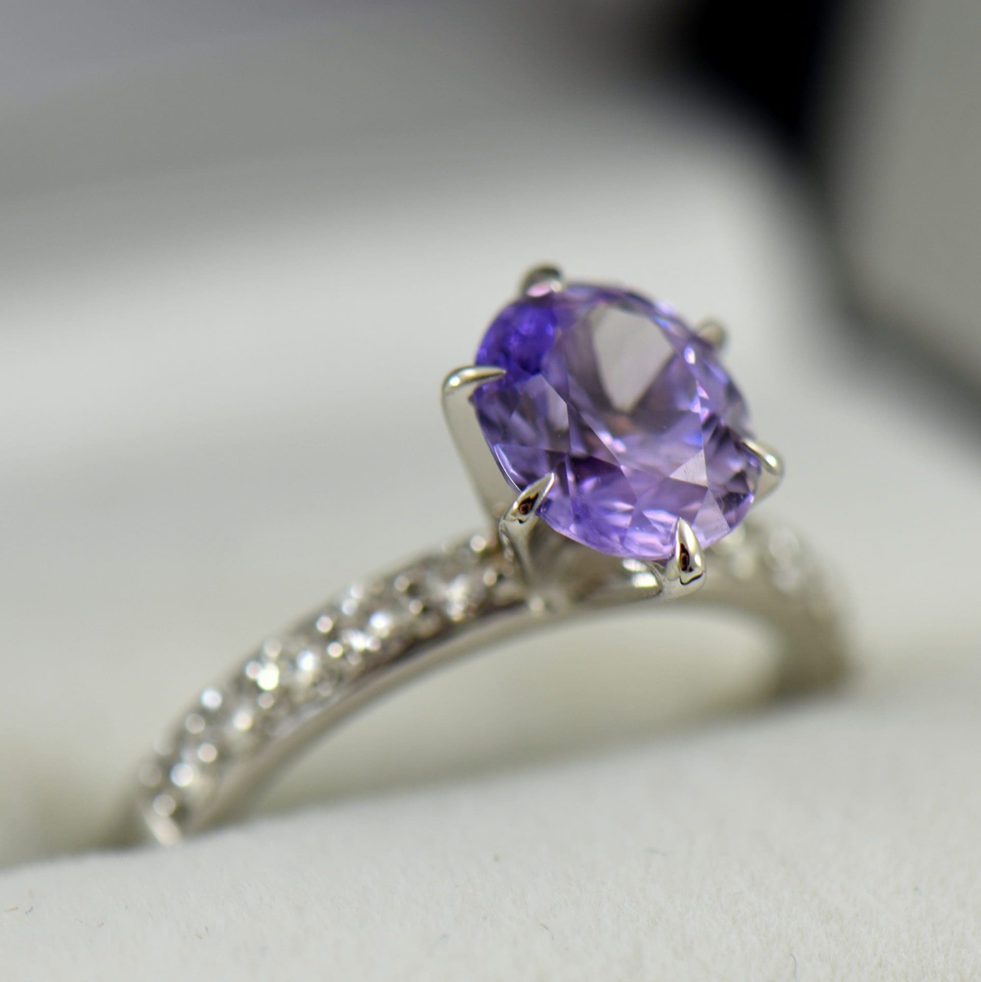 Luminous Lavender Purple Sapphire Engagement Ring