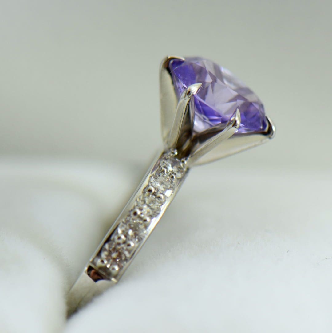 Luminous Lavender Purple Sapphire Engagement Ring