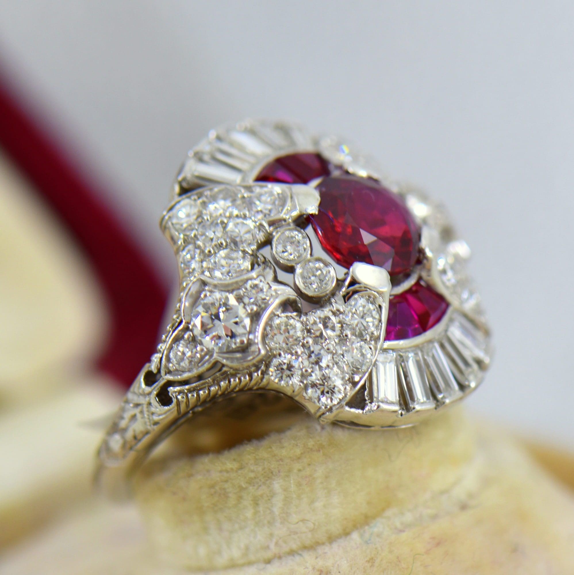 Original Art Deco Ruby & Diamond Cocktail Ring | Exquisite Jewelry for ...
