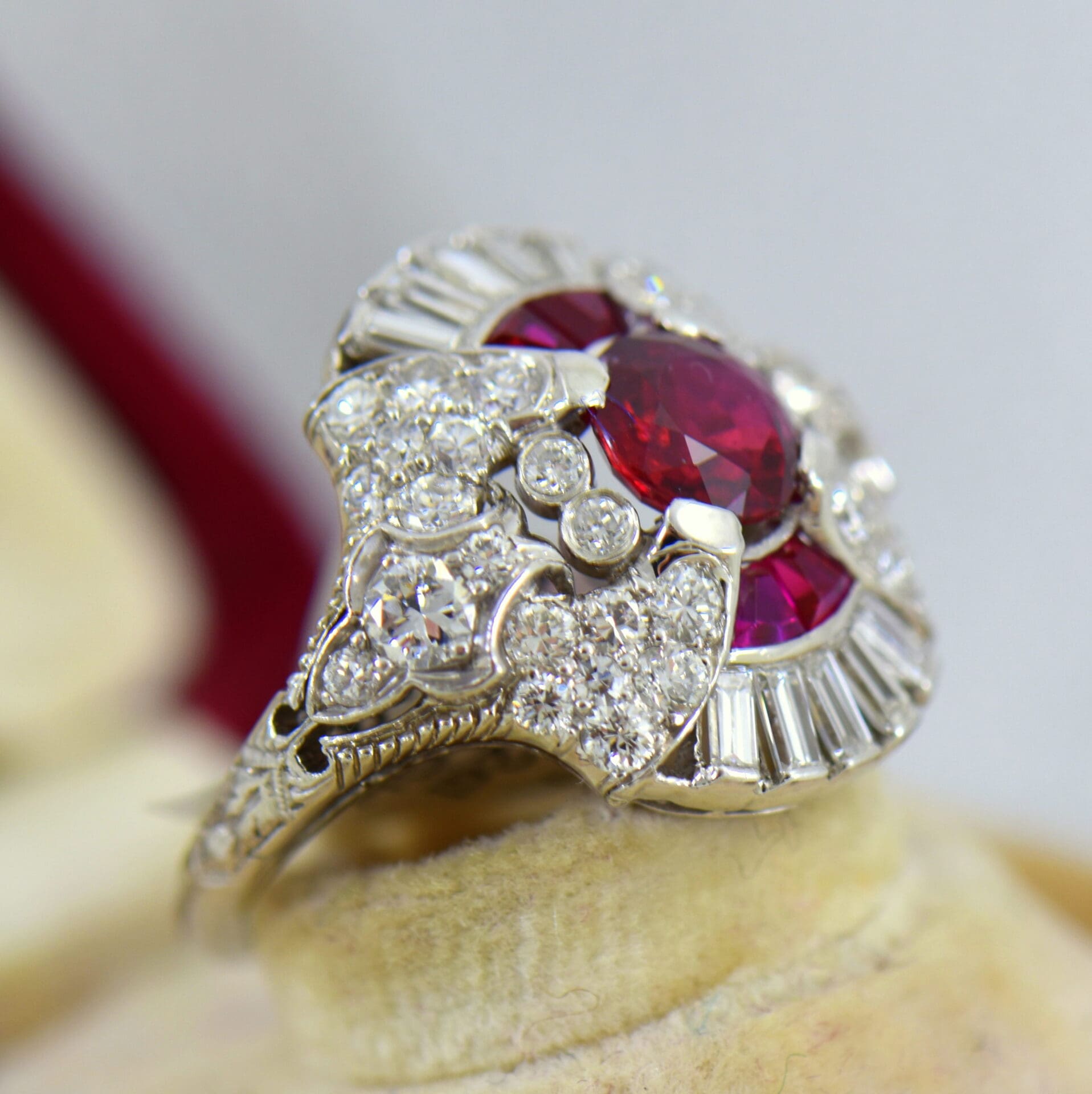 Original Art Deco Ruby & Diamond Cocktail Ring | Exquisite Jewelry for ...