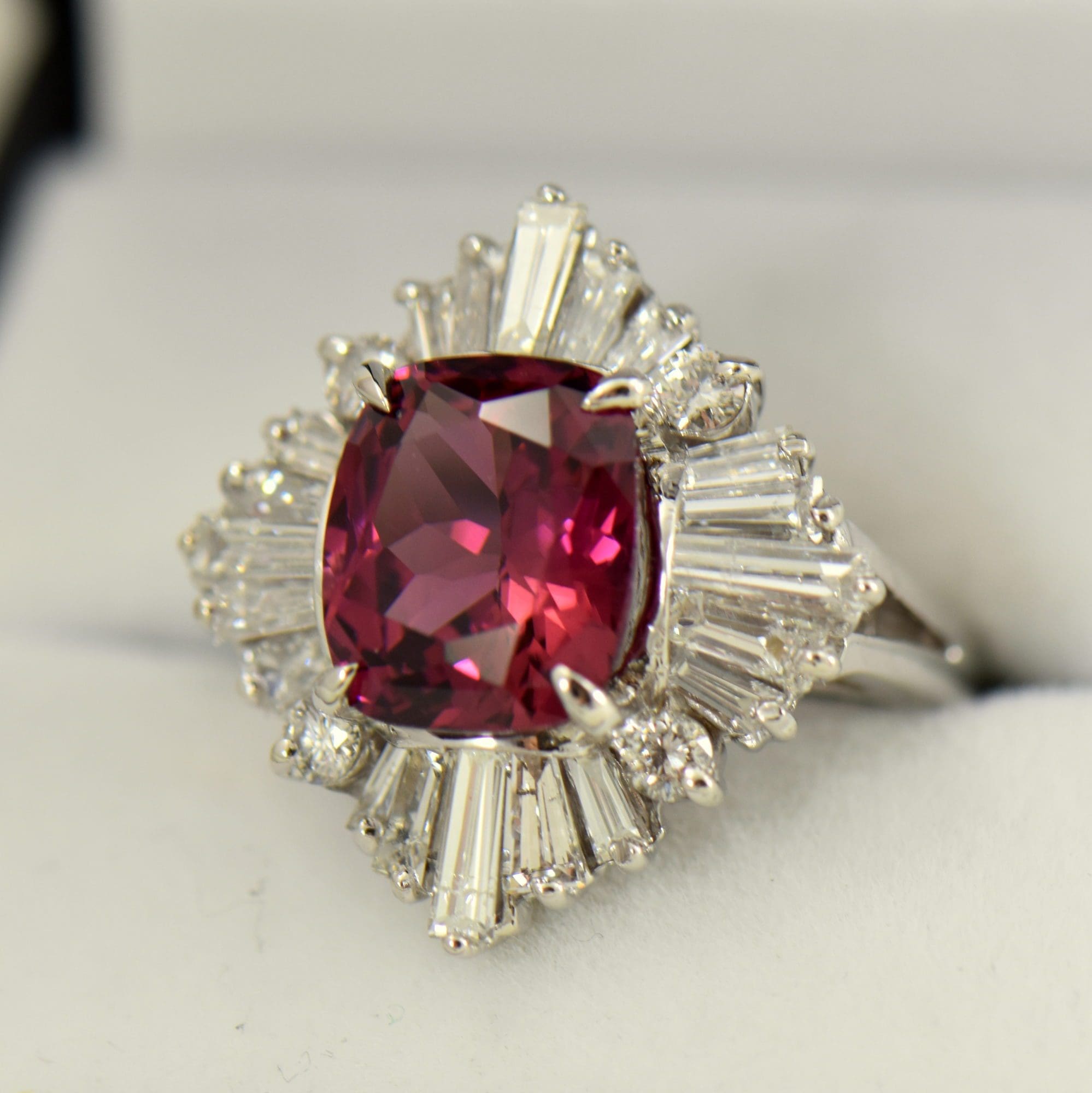Raspberry-Red Rhodolite Garnet & Diamond Cocktail Ring | Federal Way ...