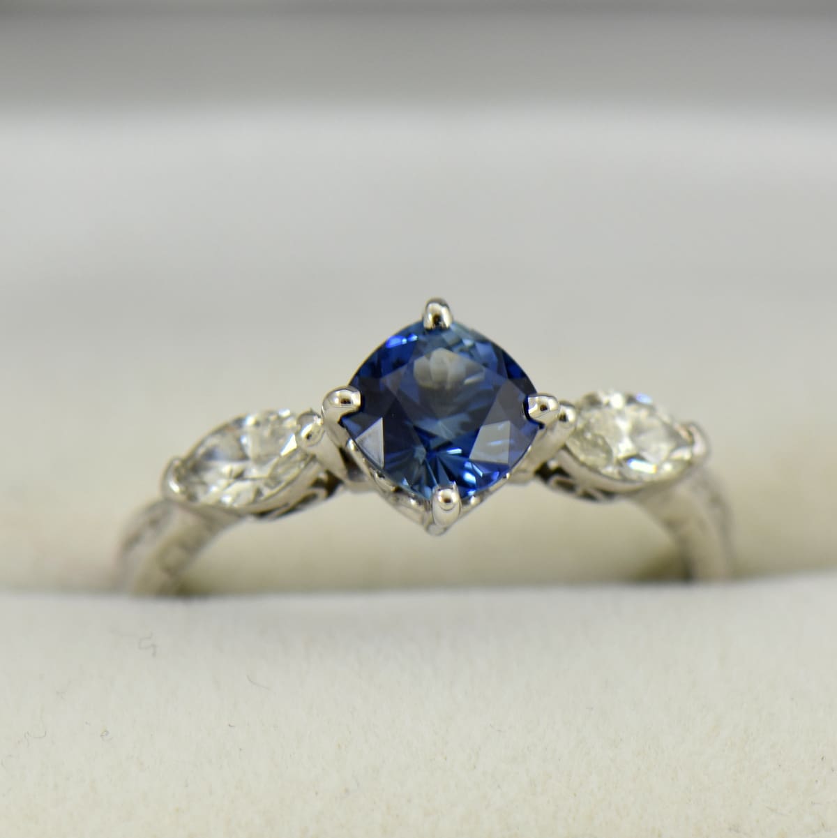 Bicolor Sapphire & Marquise Diamond Ring