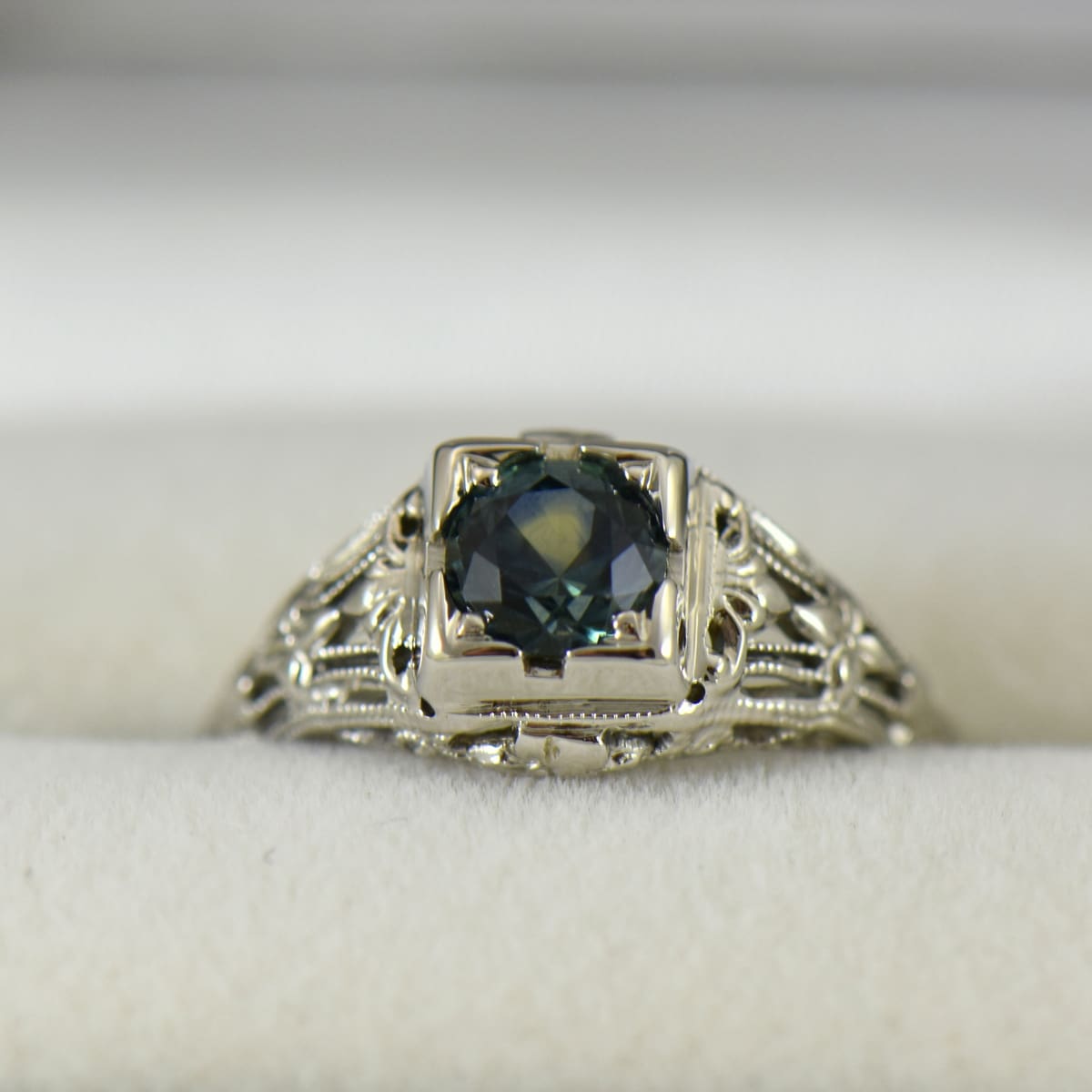Deco Teal Montana Sapphire Engagement Ring | Exquisite Jewelry for ...