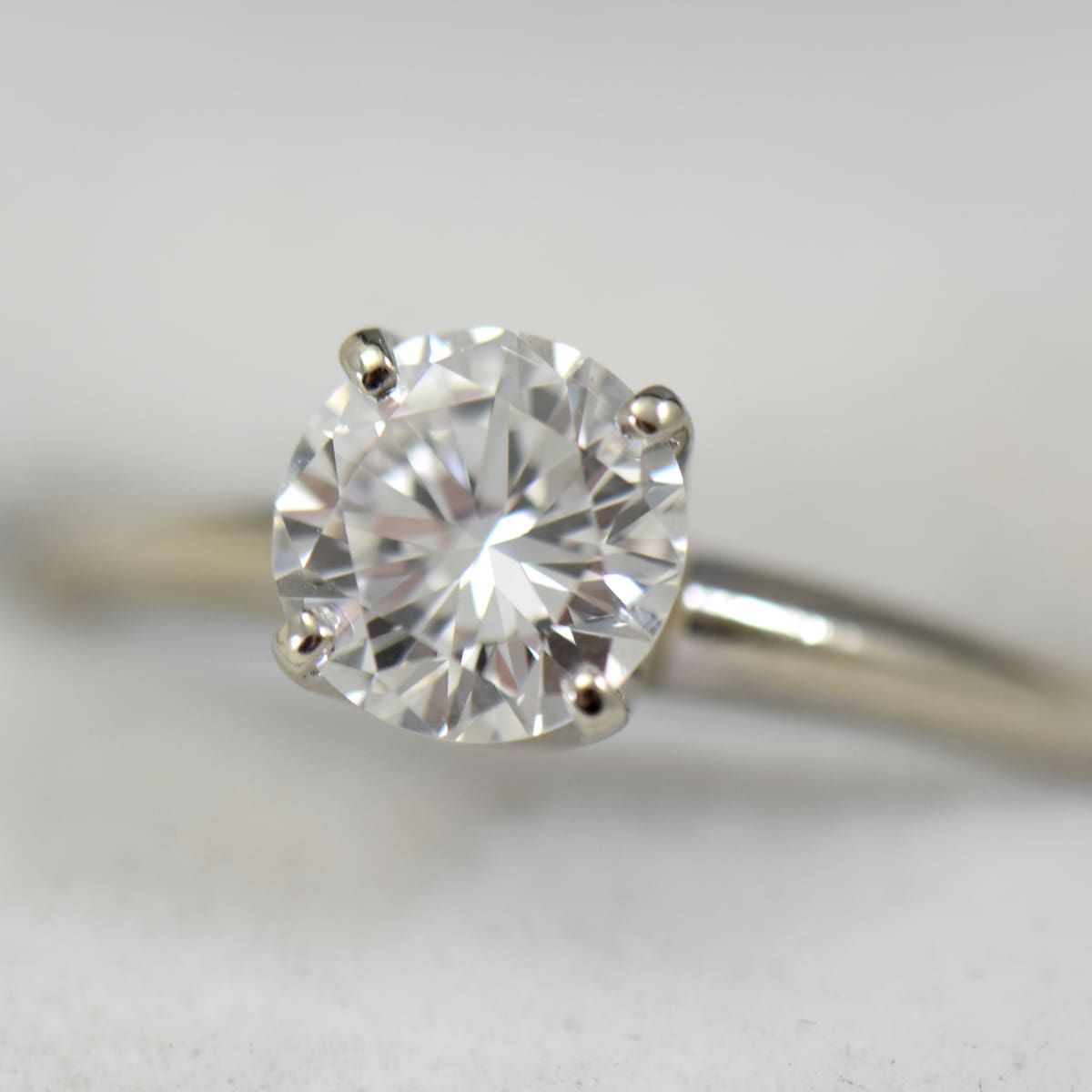 Mid Century Solitaire 1ct Diamond Engagement Ring