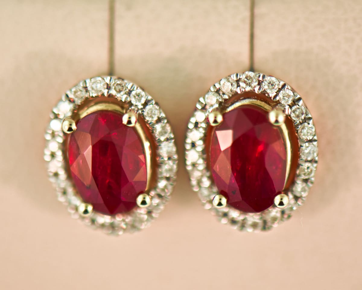 Gold Ruby Earrings