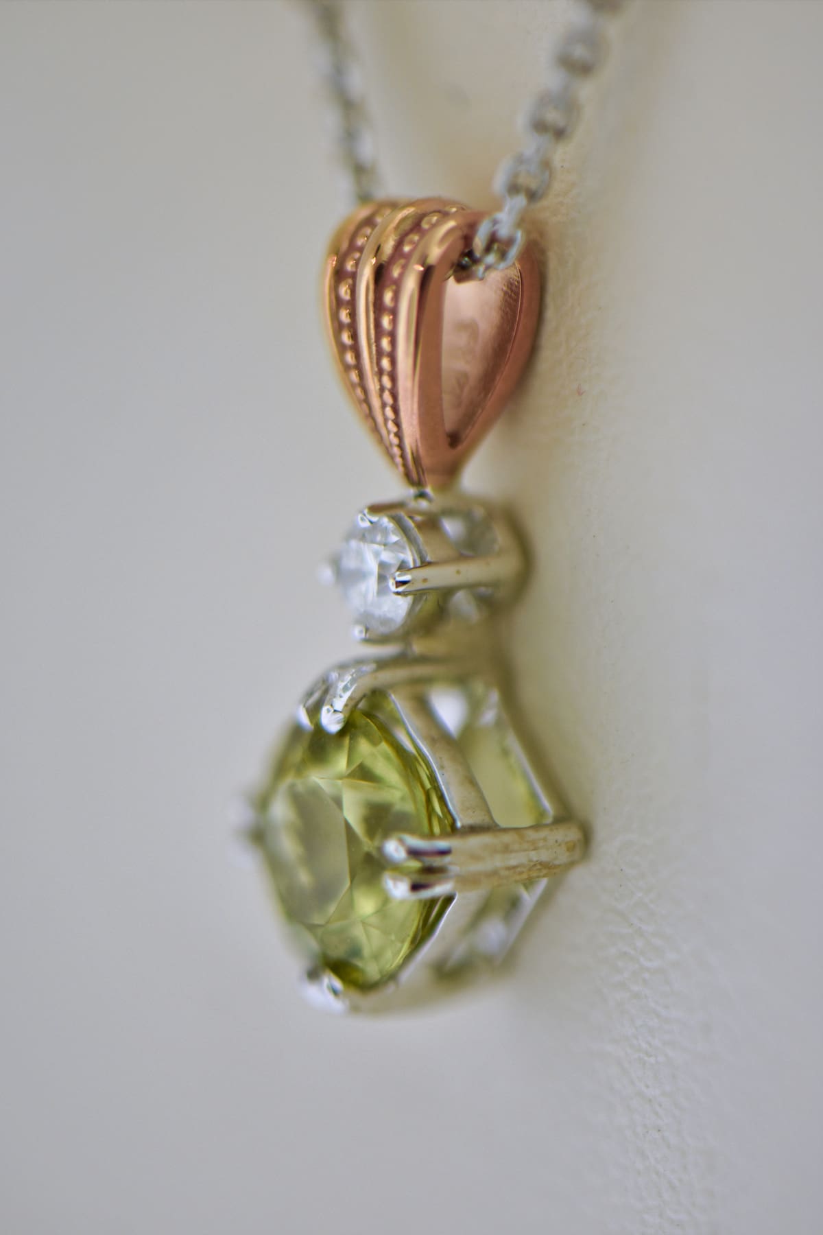 Rare Yellow Garnet or "Mali Garnet" Rose Gold Pendant