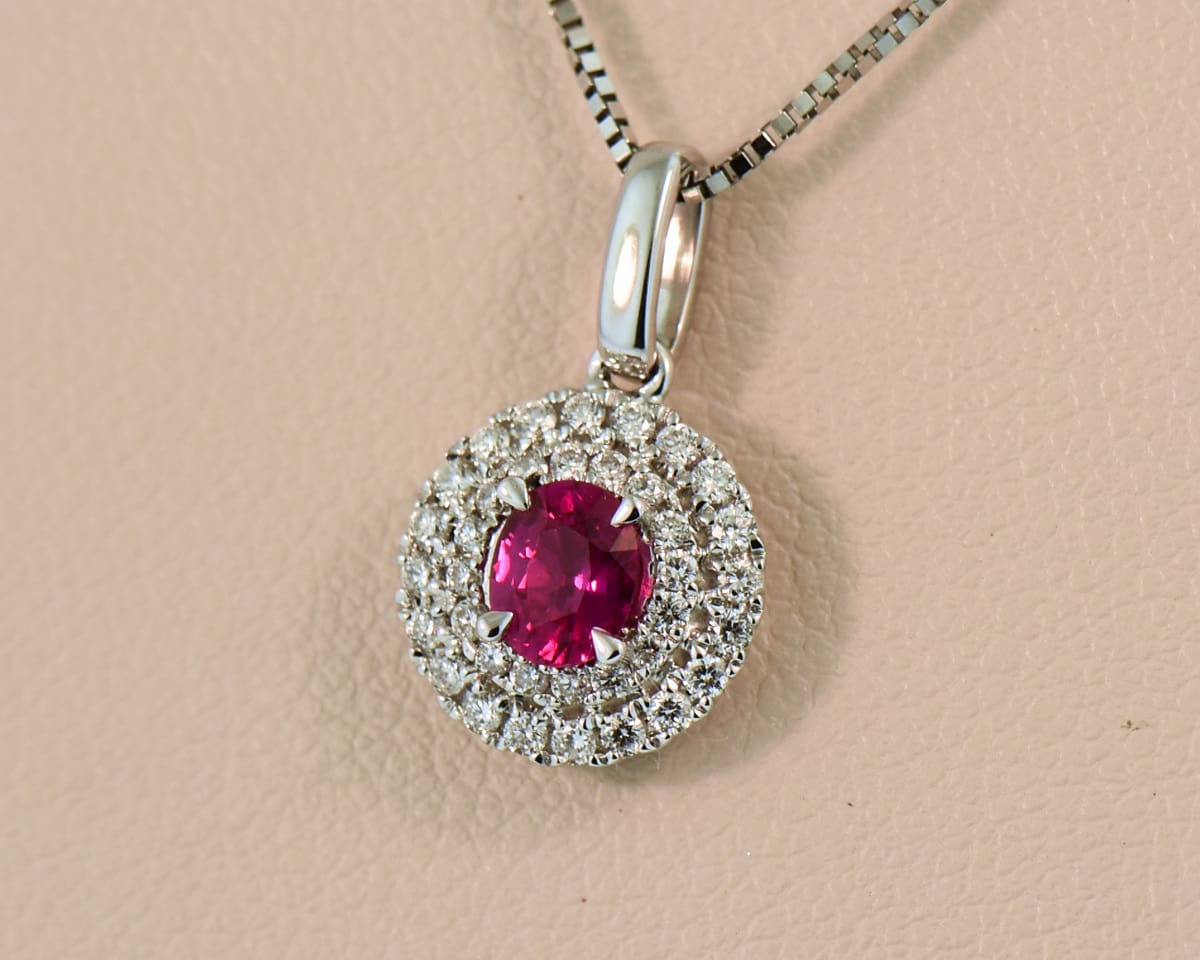 Classic Ruby & Diamond Double-halo Pendant | Exquisite Jewelry for ...