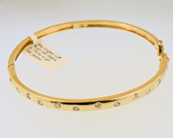 Hinged Gold Bangle Bracelet with Flush Set Diamonds | Exquisite Jewelry ...
