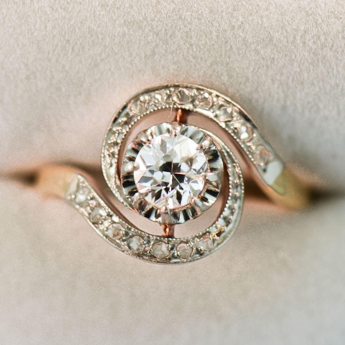 Nouveau French Diamond Swirl Engagement Ring | Exquisite Jewelry for ...