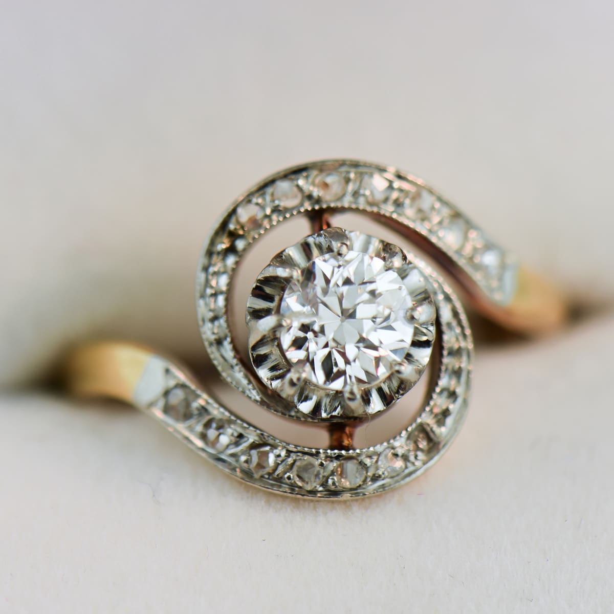 Nouveau French Diamond Swirl Engagement Ring | Exquisite Jewelry for ...