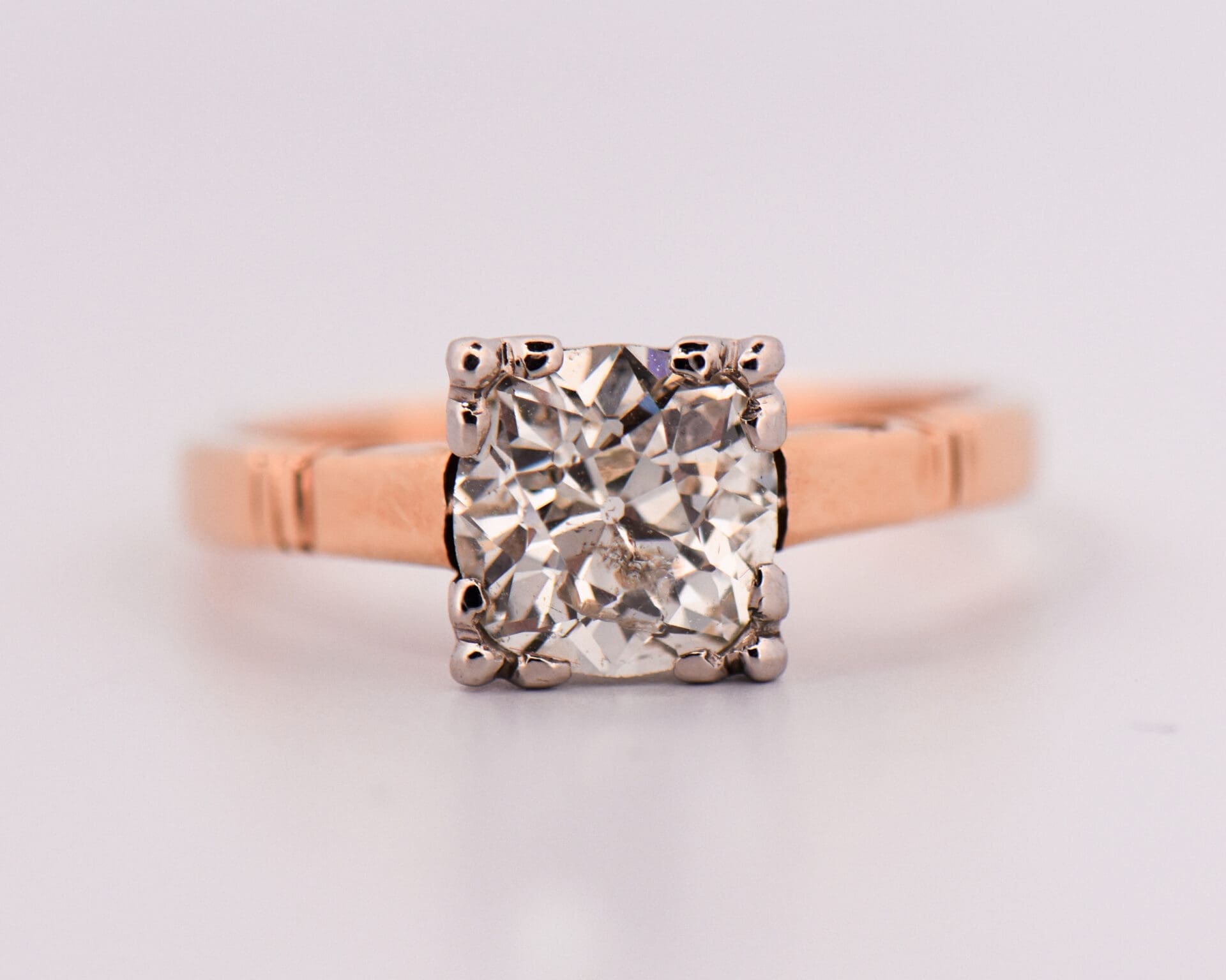 Antique Gold Square Engagement Rings